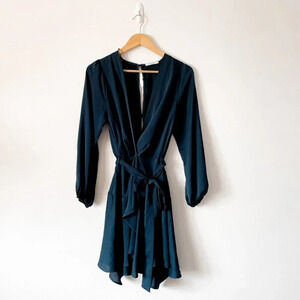 Sheike | Dresses | Sheike Baroness Wrap Tie Waist Dress Emerald Green ...